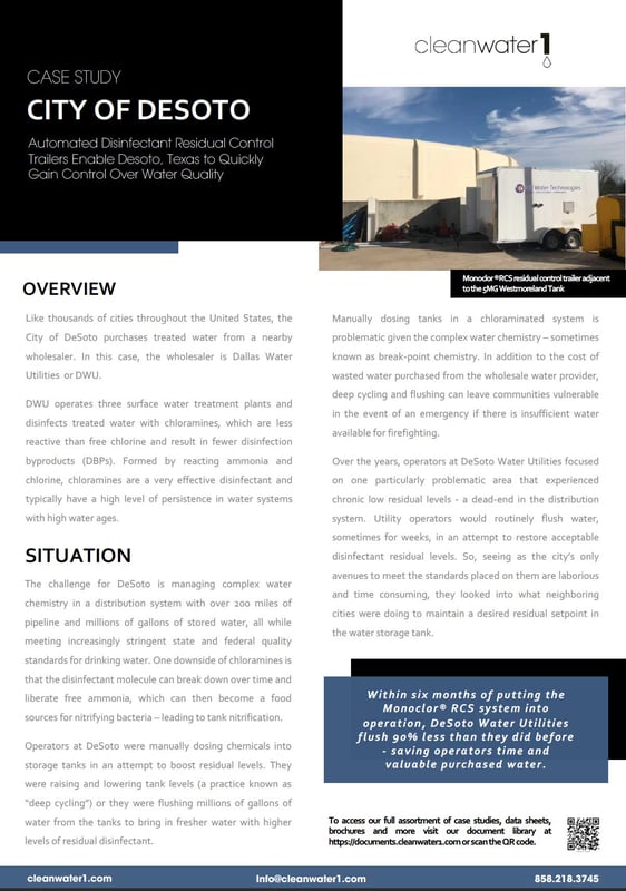 [Case Study] Monoclor®RCS Trailers Enable the City of Desoto to Gain Control Over Water Quality